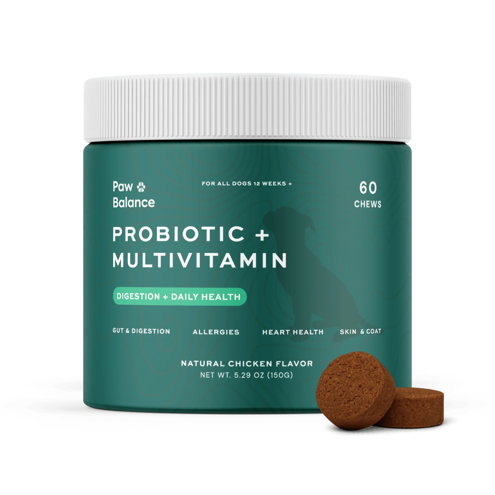 Dog Daily Probiotic + Multivitamin Chews – Paw Balance